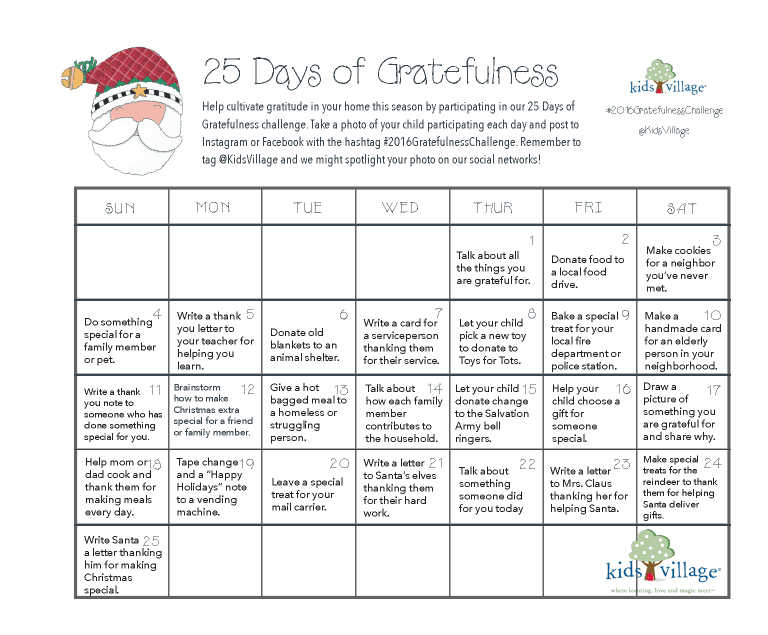 Teaching Children Gratitude | 25-day Gratitude Challenge | Kids Village